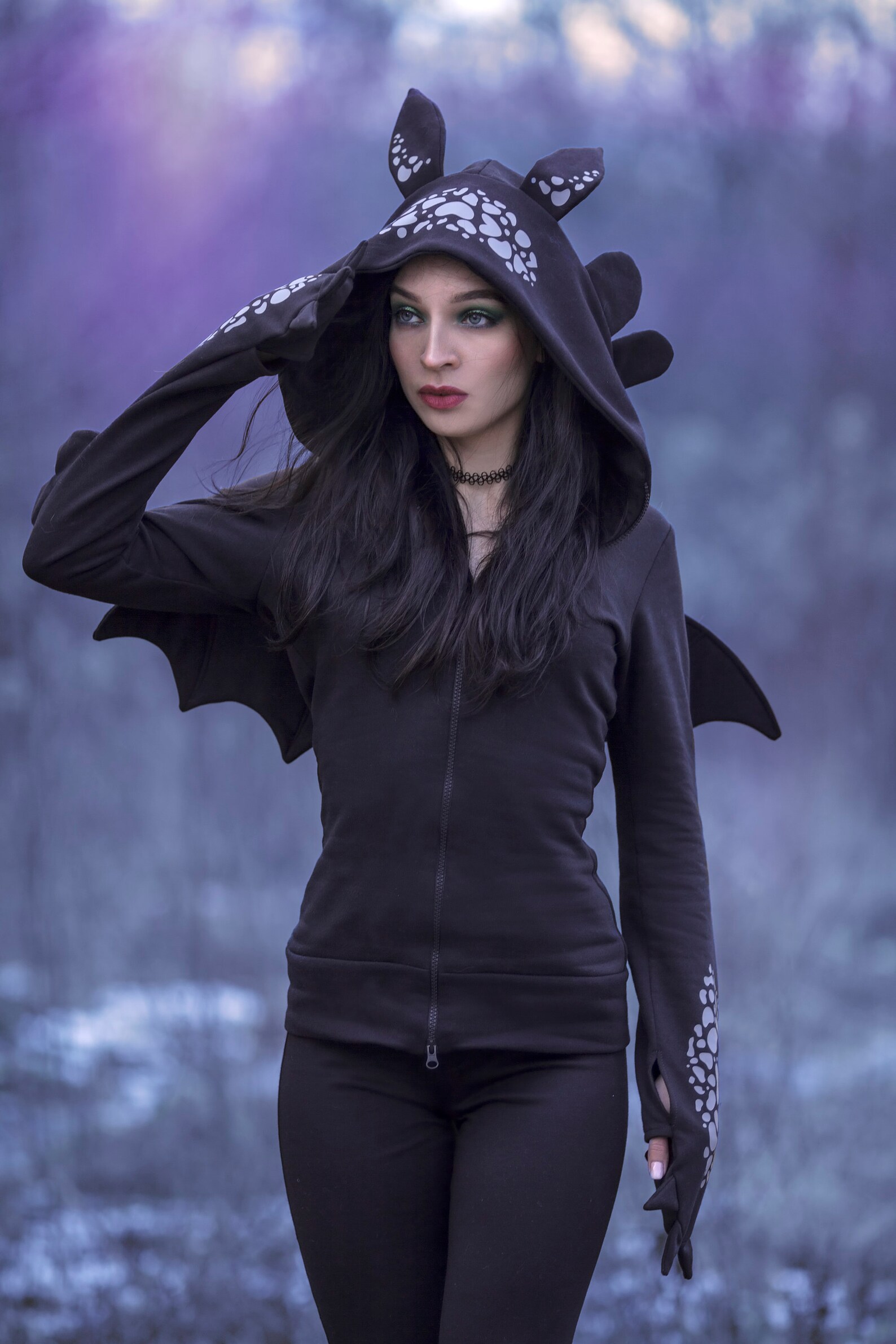 Black Dragon Hoodie - Female - Cosplay, Jacket - Etsy Canada
