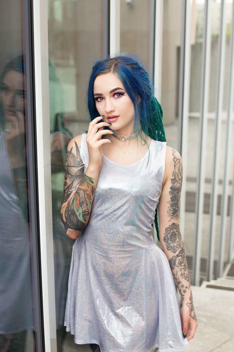 Holo Dress Stardust Fairy Festival Holographic Shiny Goth - Etsy