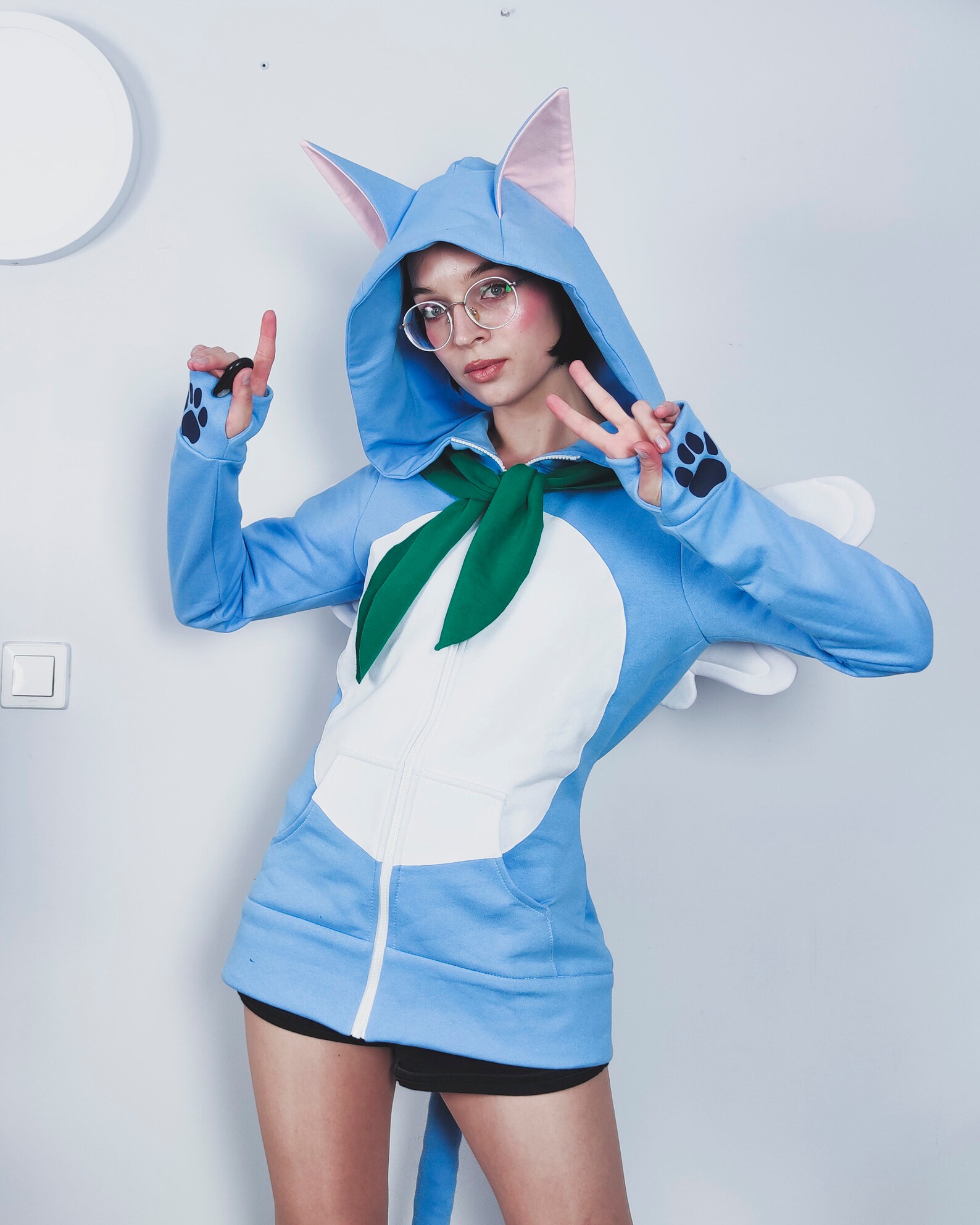 Cosplay Hoodie BLUE CAT Male or Female Cut | Etsy