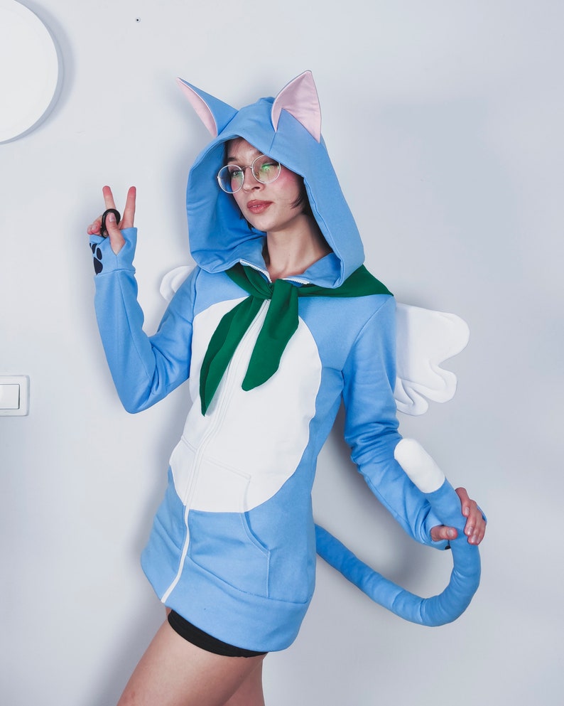 Cosplay Hoodie - BLUE CAT - Male or Female Cut - Etsy
