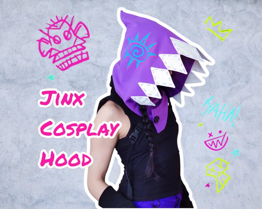 Arcane Jinx Cosplay Hood – Fractured Jinx Costume | 4 Colors | Hood ...