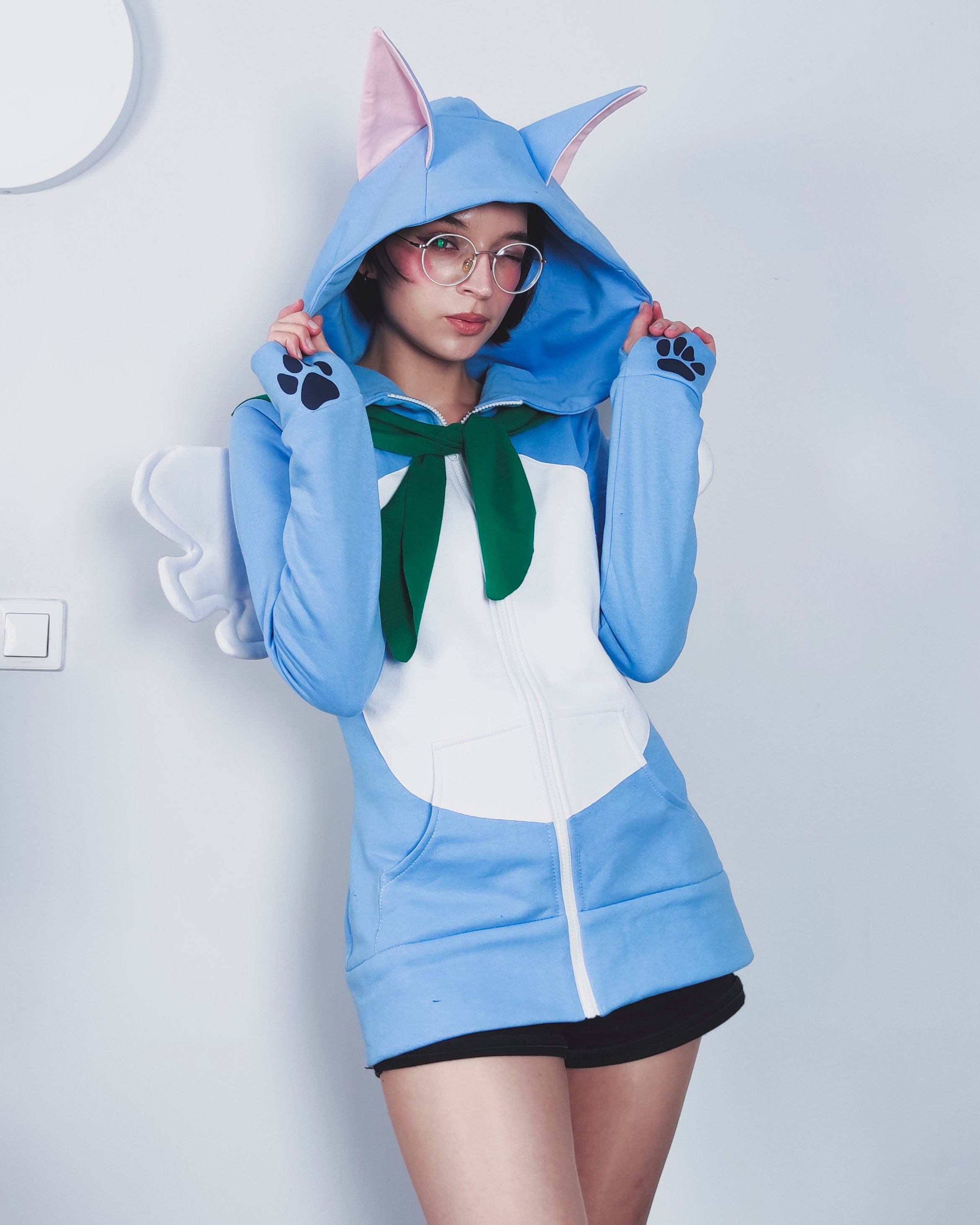 Cosplay Hoodie - BLUE CAT - Male or Female Cut - Etsy
