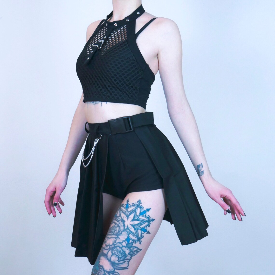 Goth Skirt Grunge Pleated Tennis Skirt | Etsy