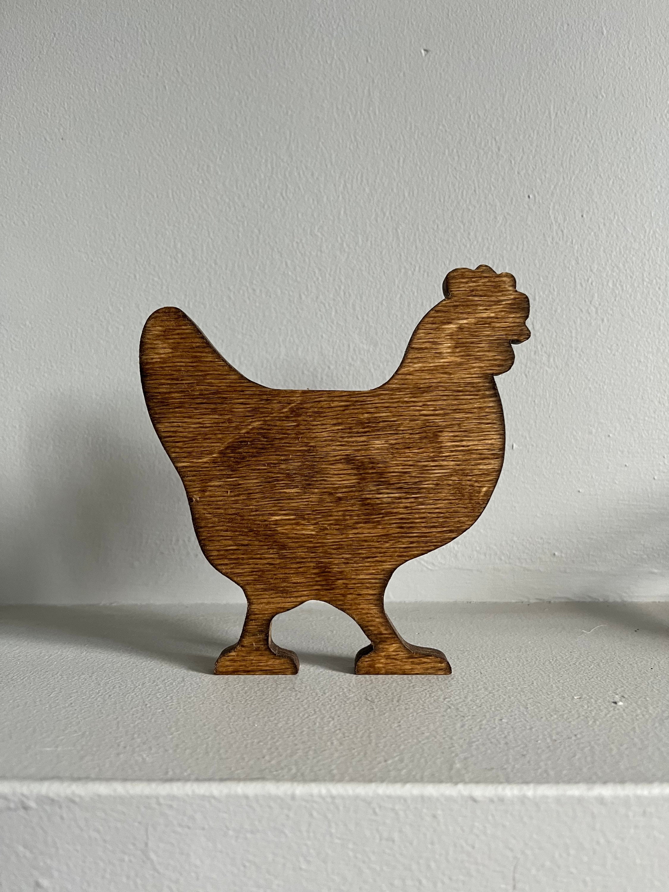 Stand up Stained Wood Chicken - Etsy