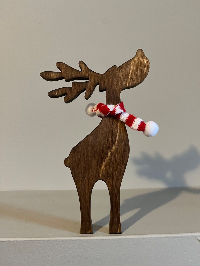 Stand up Stained Wood Reindeer - Etsy