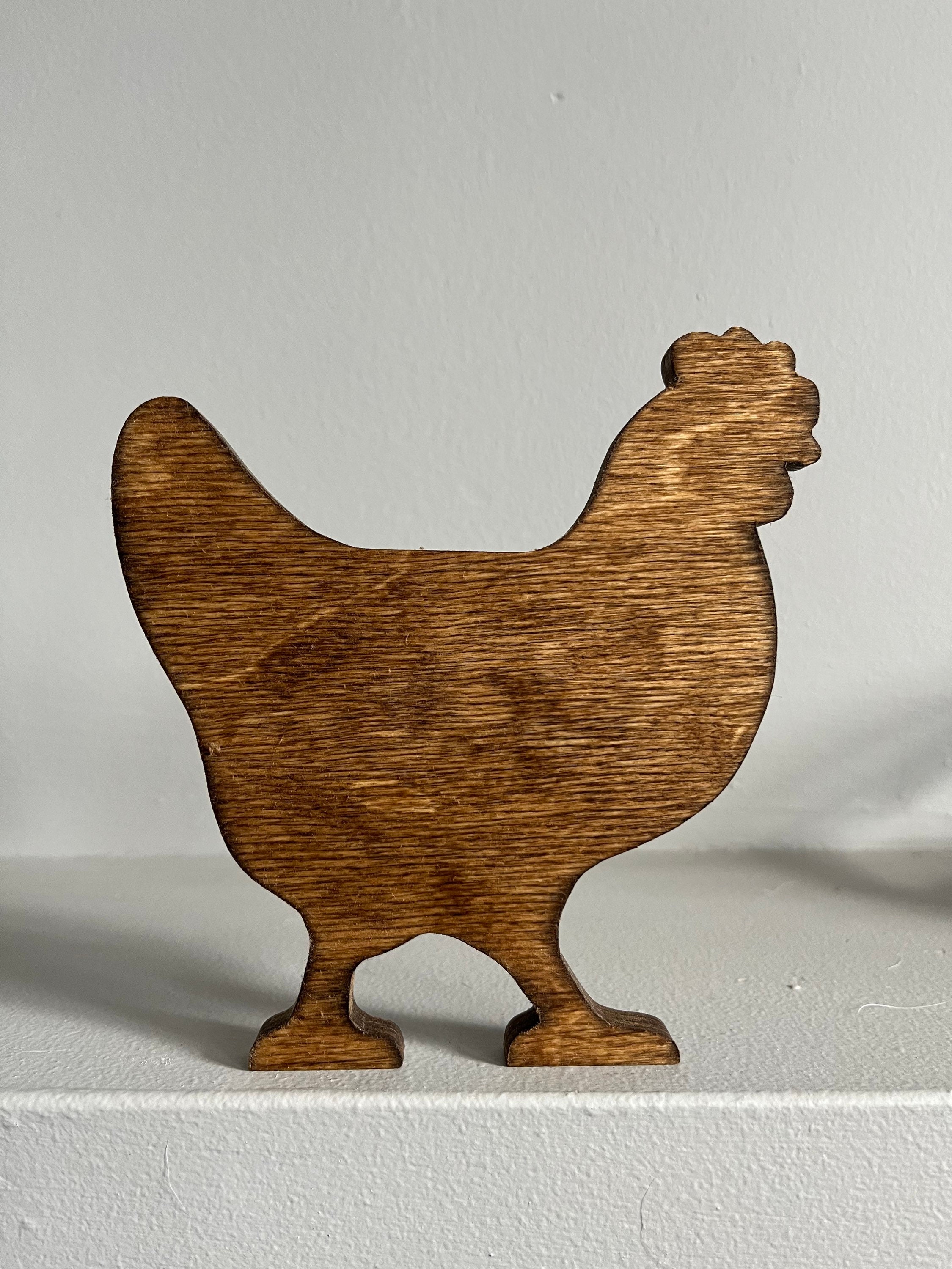 Stand up Stained Wood Chicken - Etsy