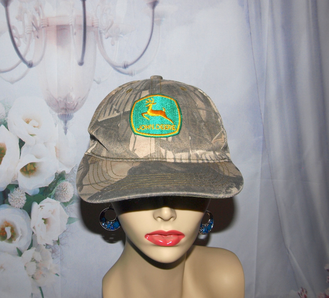 John Deere Hat Camo Embroidered Baseball Cap Vintage 90's Hat Fast ...