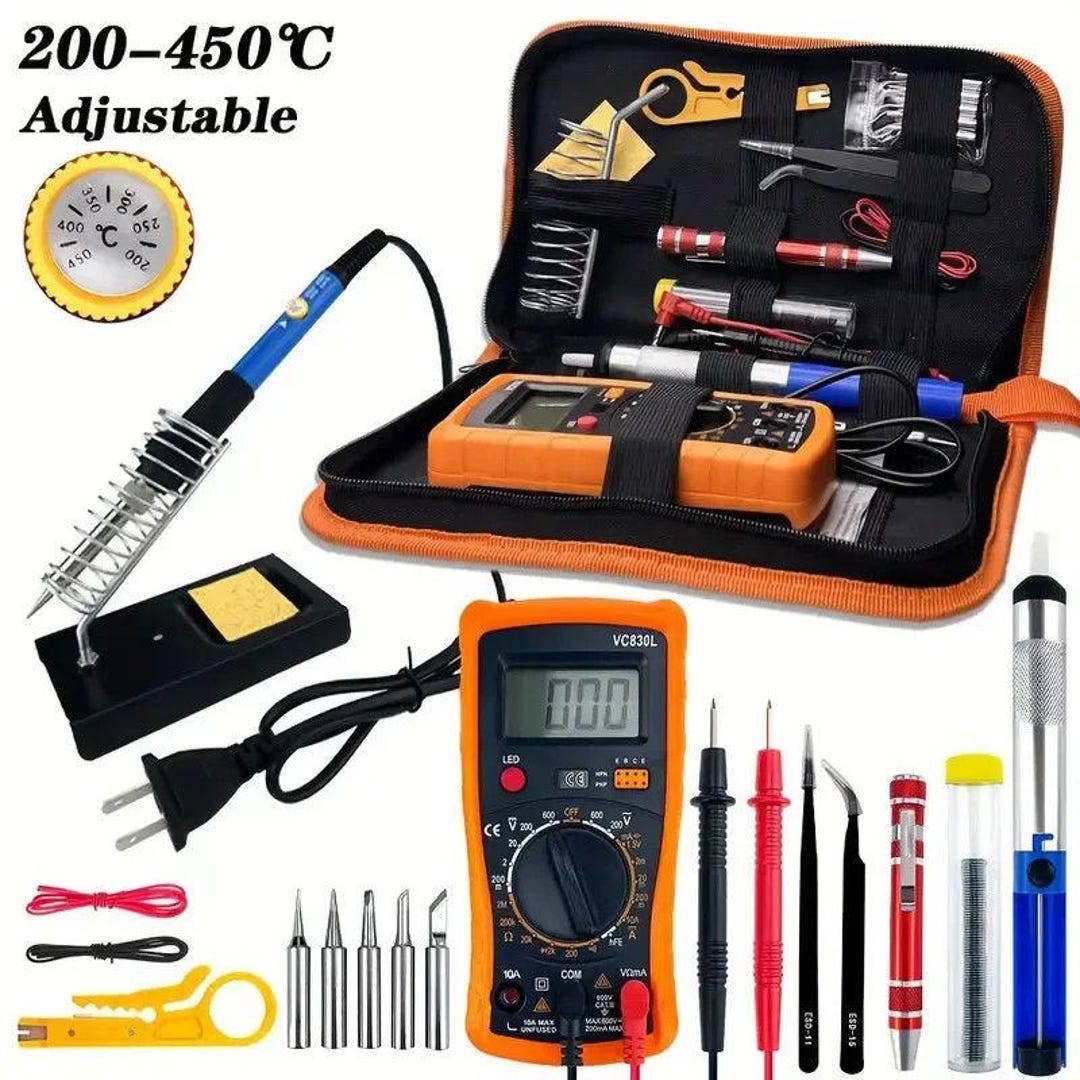 Electronic Repair Kit Adjustable Soldering Station Digitial Multi Meter ...
