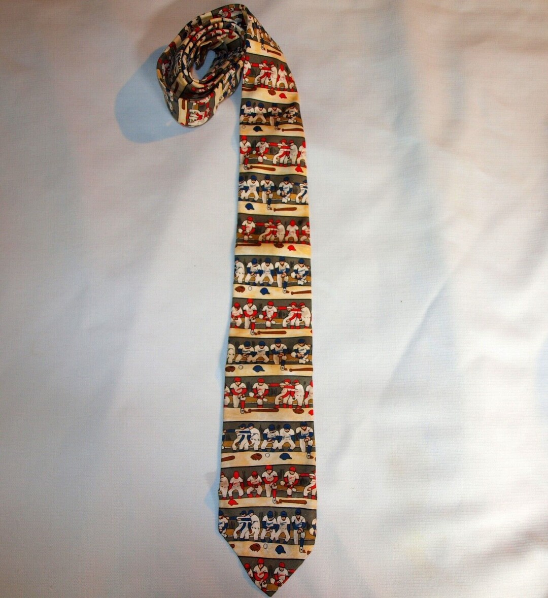 Baseball Player Team Men's Alynn Neckwear American Design Tie Handsewn ...