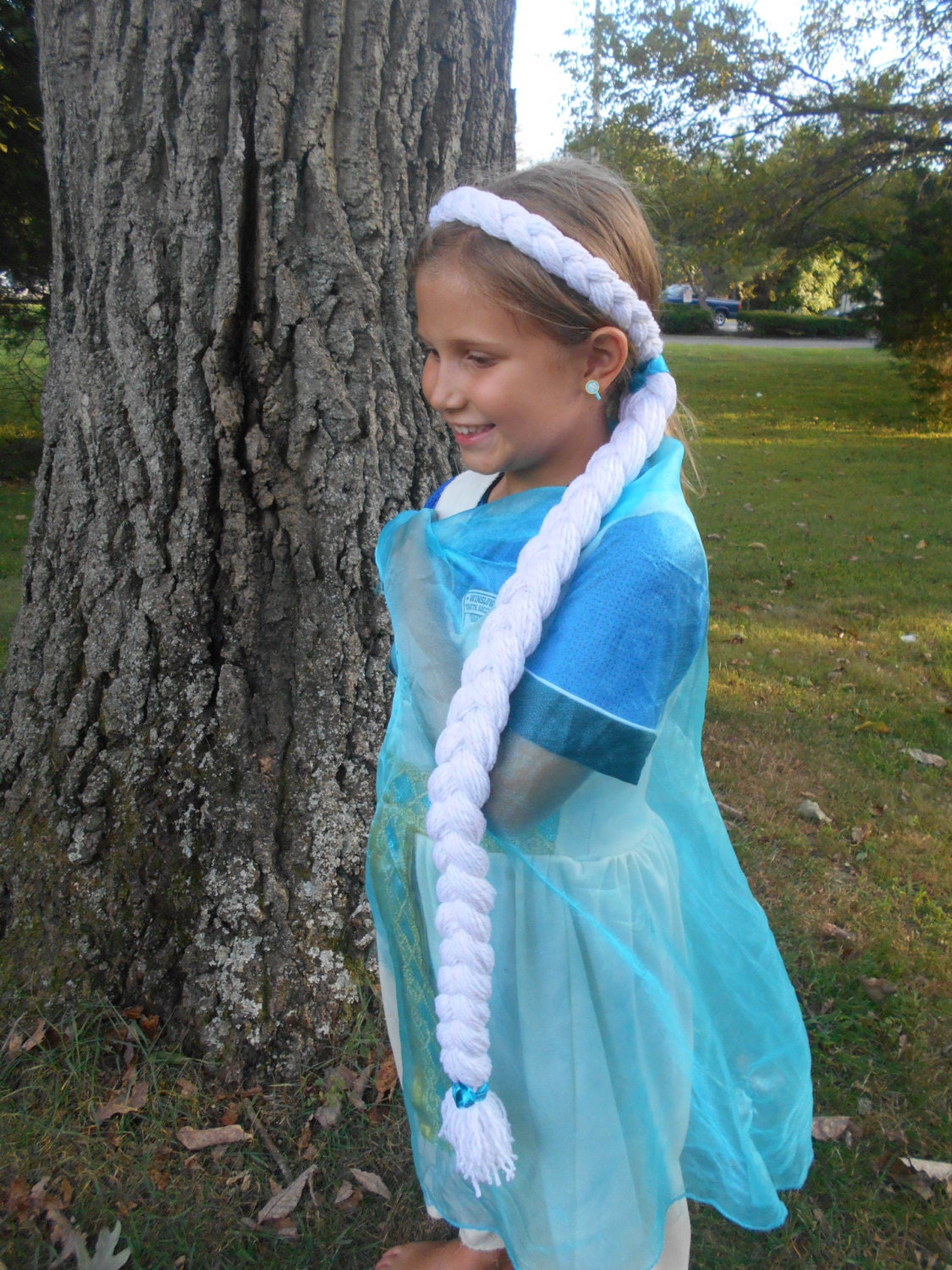 Elsa Wig, Elsa Yarn Wig, Elsa Hair, Elsa Braid, Elsa Wig, Sparkly White ...