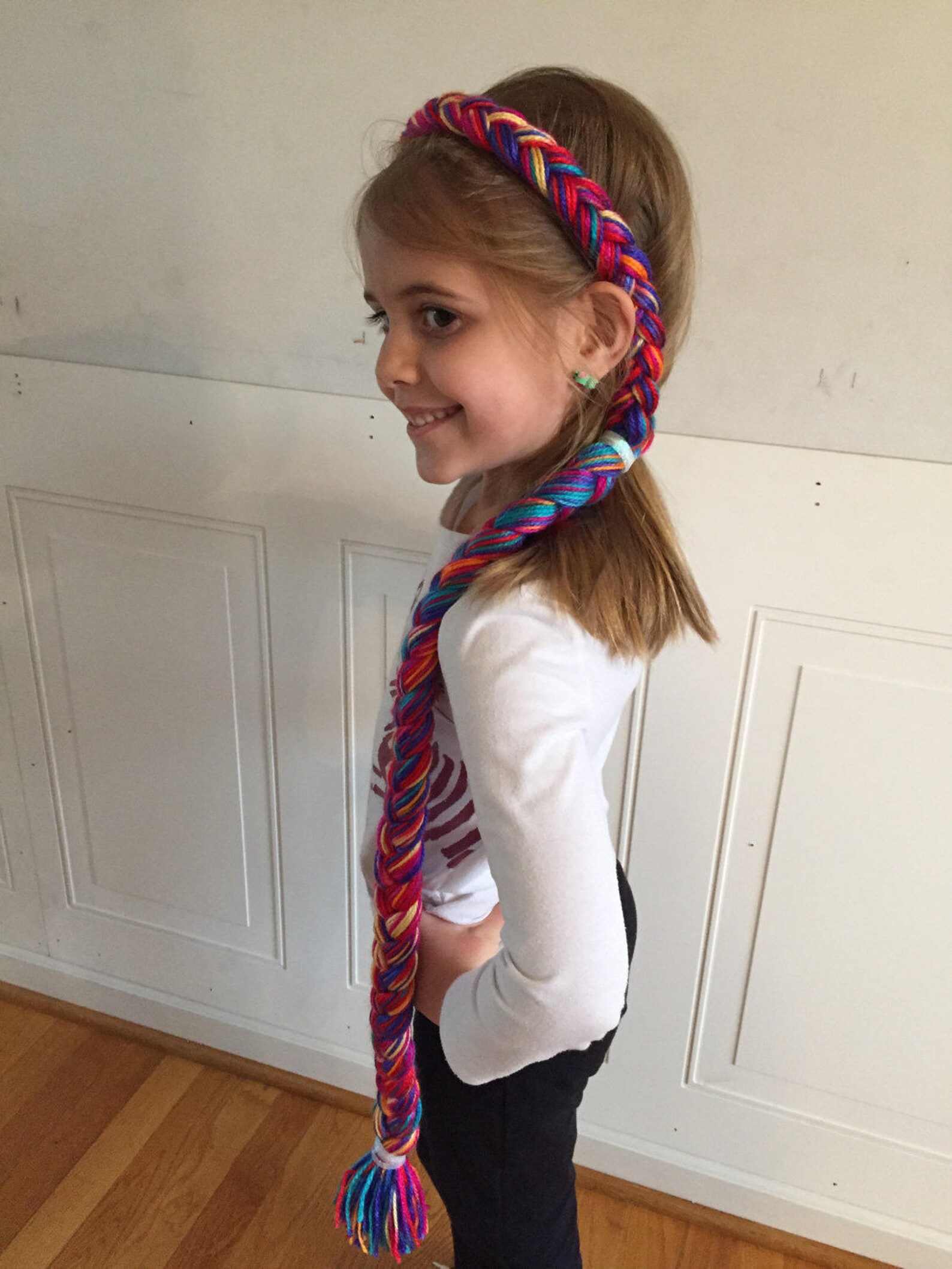 Rainbow Braid Rainbow Wig Rainbow Hair Rainbow Ponytail Rainbow Yarn ...