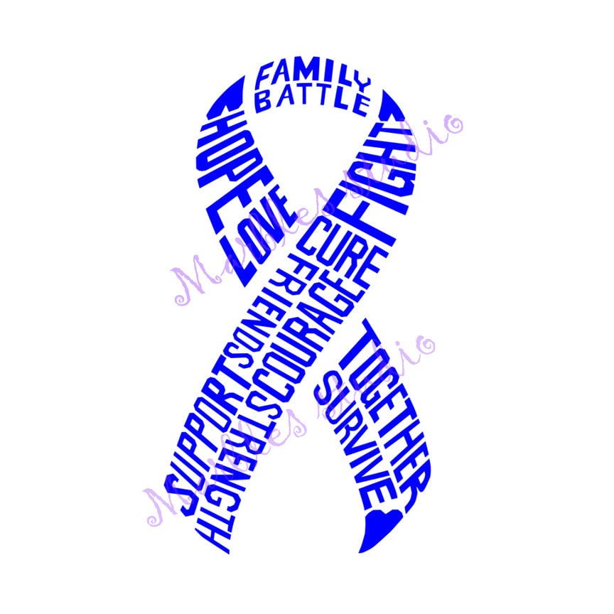 Cancer Ribbon - Words - Etsy