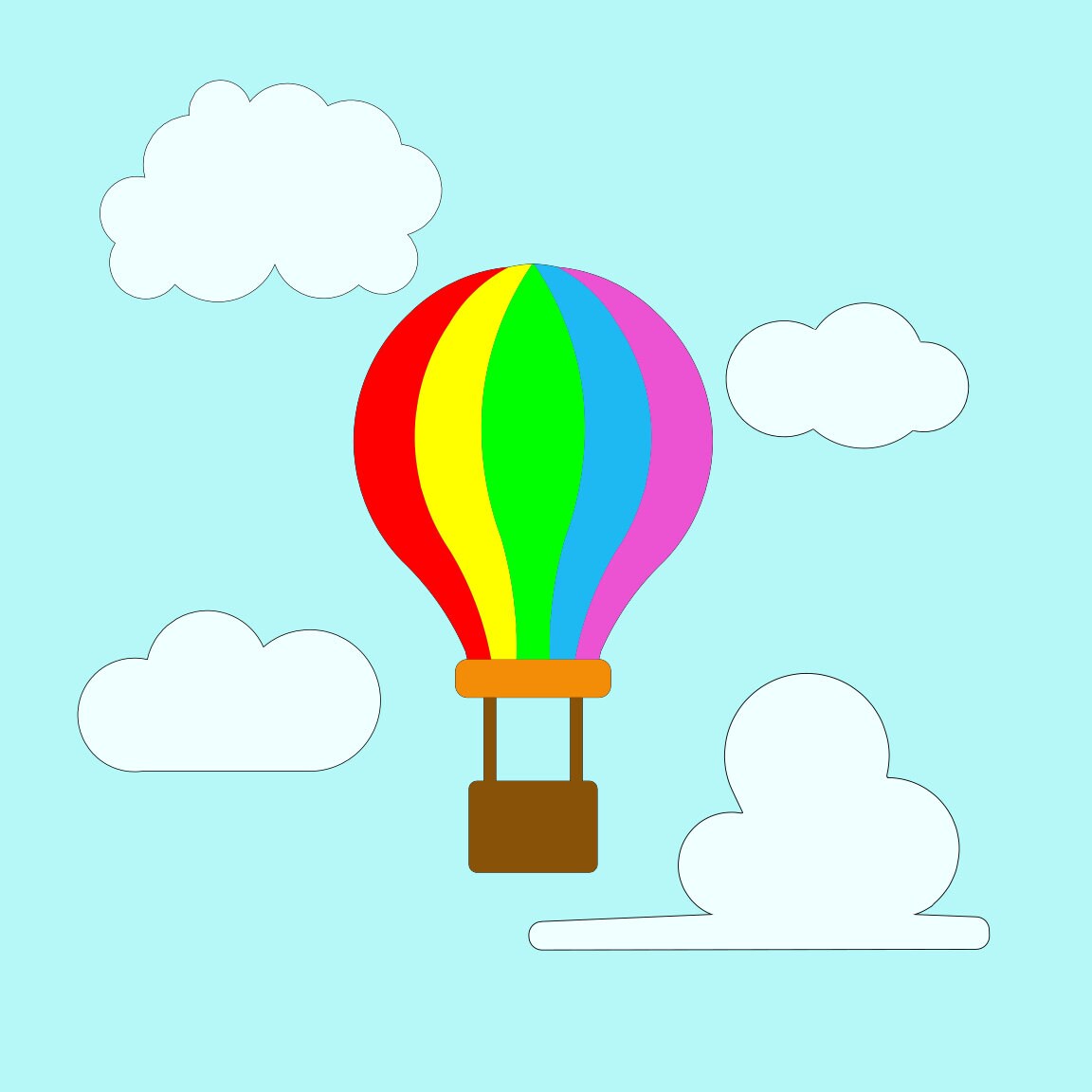 Hot Air Balloon - With Clouds - DXF - SVG - PNG Cut File - Etsy