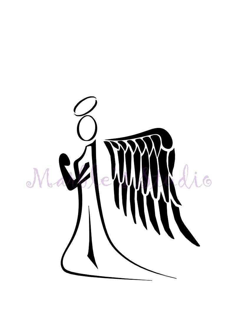 Angel SVG – DXF - PNG Cut File - Etsy