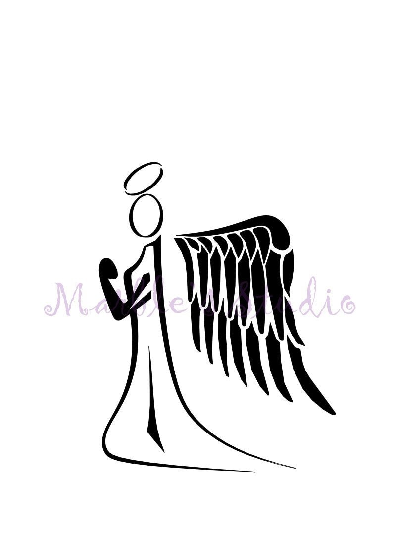 Angel SVG – DXF - PNG Cut File - Etsy