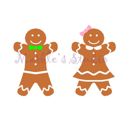 Gingerbread Man And Girl Svg Christmas Svggingerbread Etsy
