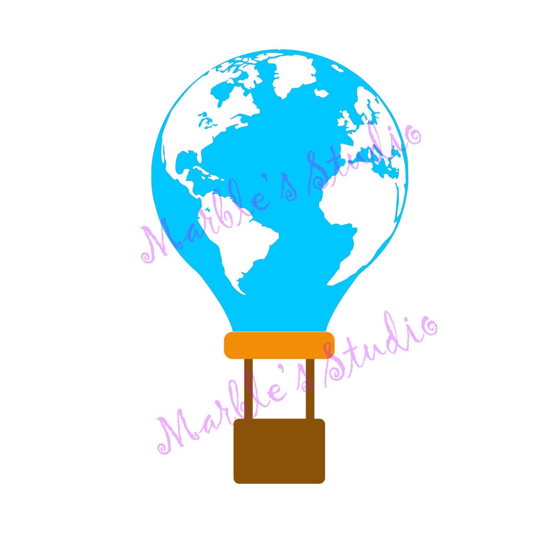Earth Balloon SVG – DXF - PNG Cut File - Etsy