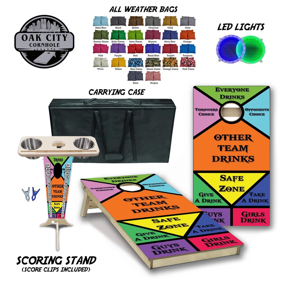 Ultimate Drinking Cornhole Game Board Safe Zone Design | Regulation ...