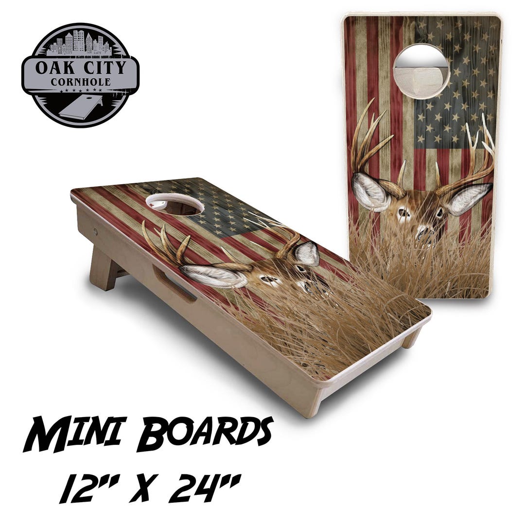 Patriots Pride Hidden Deer Cornhole Boards Mini Design 8 4 Bags 12x24 ...