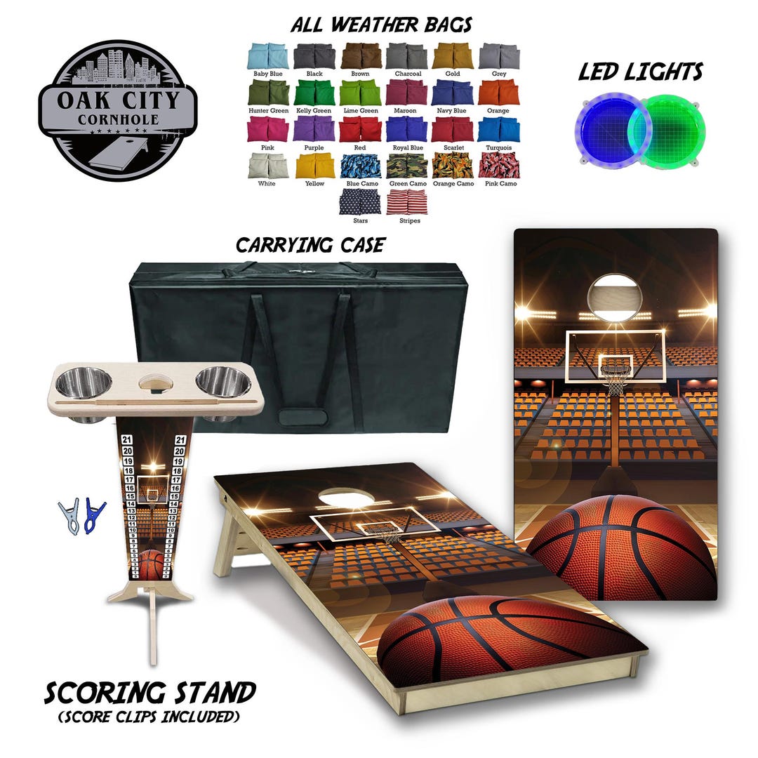 Slam Dunk Basketball Cornhole Boards – Game Day Edition | Regulation ...
