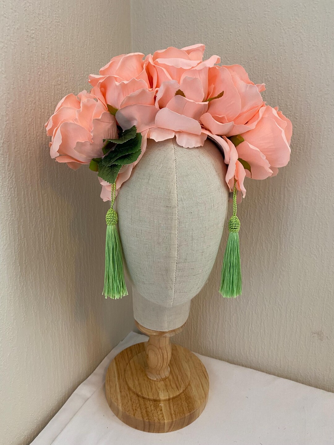 Coral Coloured Rose Alice Band Flower Crown - Etsy