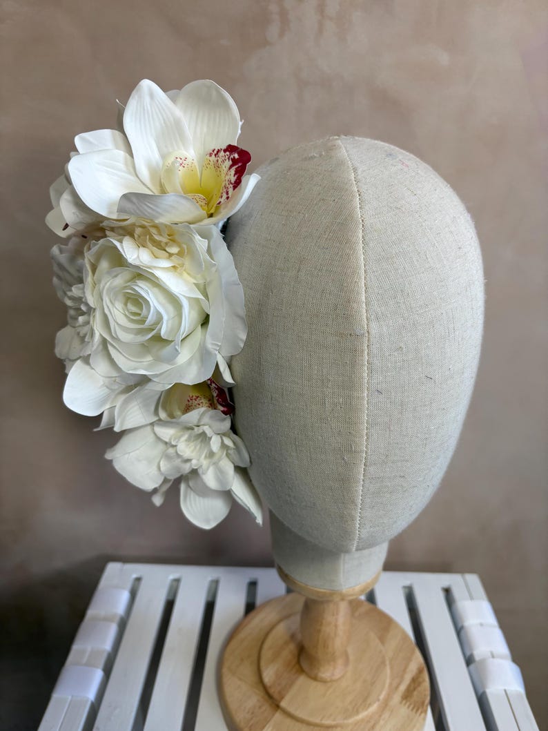 Large White Mixed Flower Pin up Bridal Cascade Hair Flower Clip - Etsy
