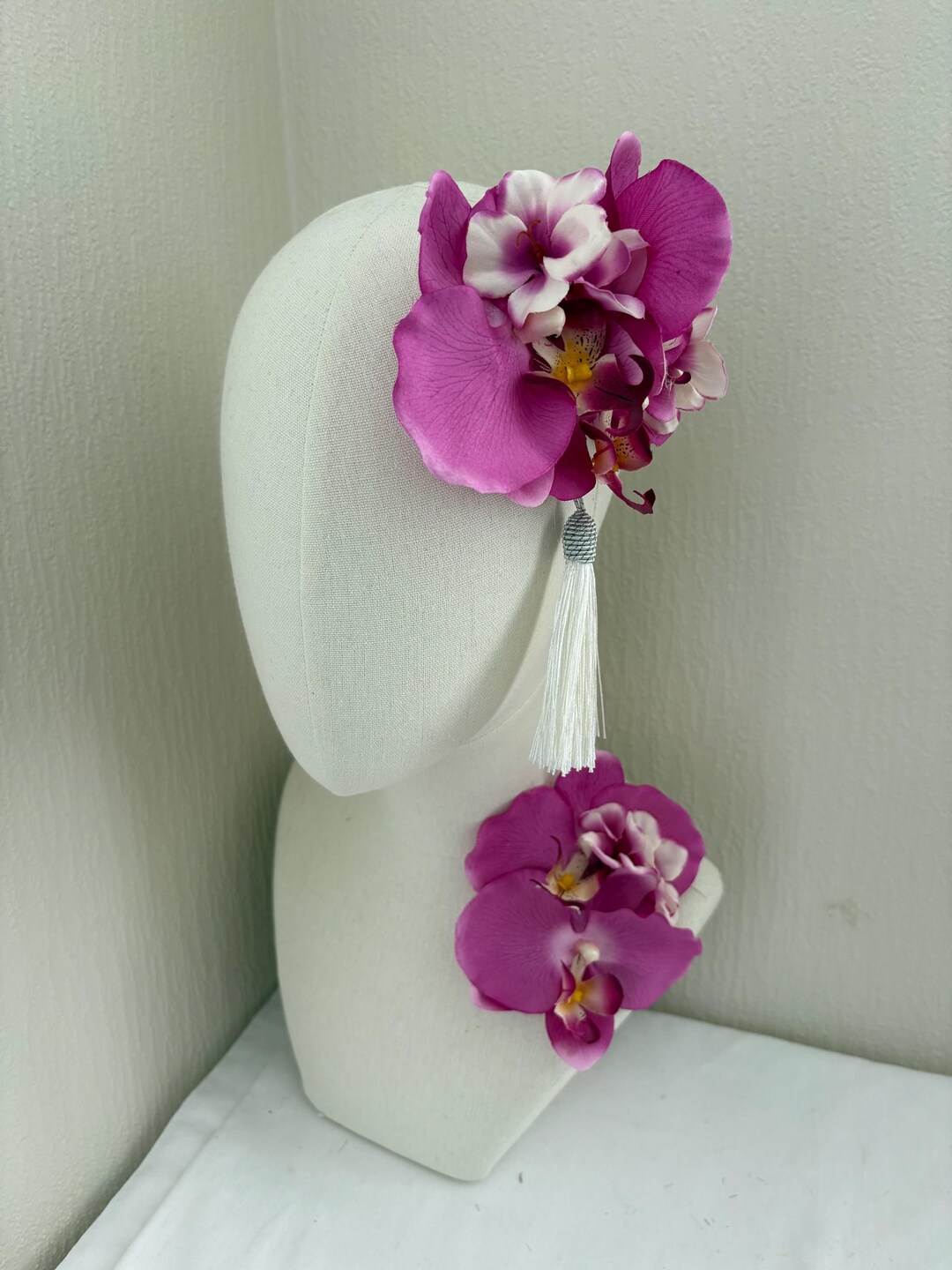 Set of Two Orchid Pin up Modern Vintage Hair Flowers or Hair Flower and ...