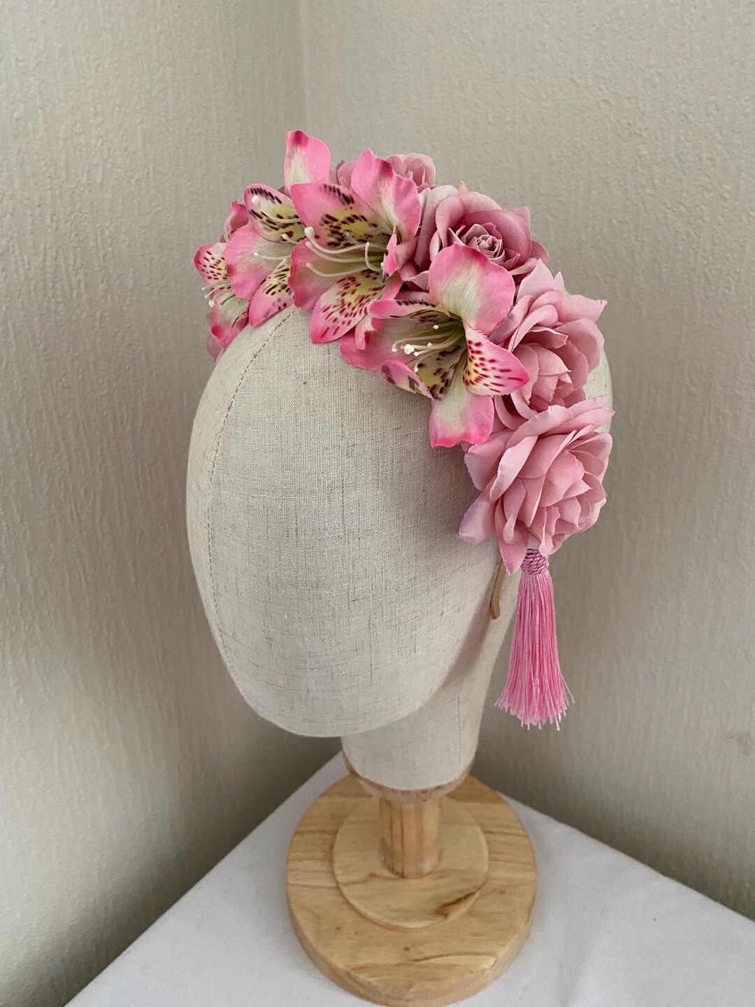Pink Rose Vintage Inspired Burlesque Pin up Bridal Hair Flowers - Etsy
