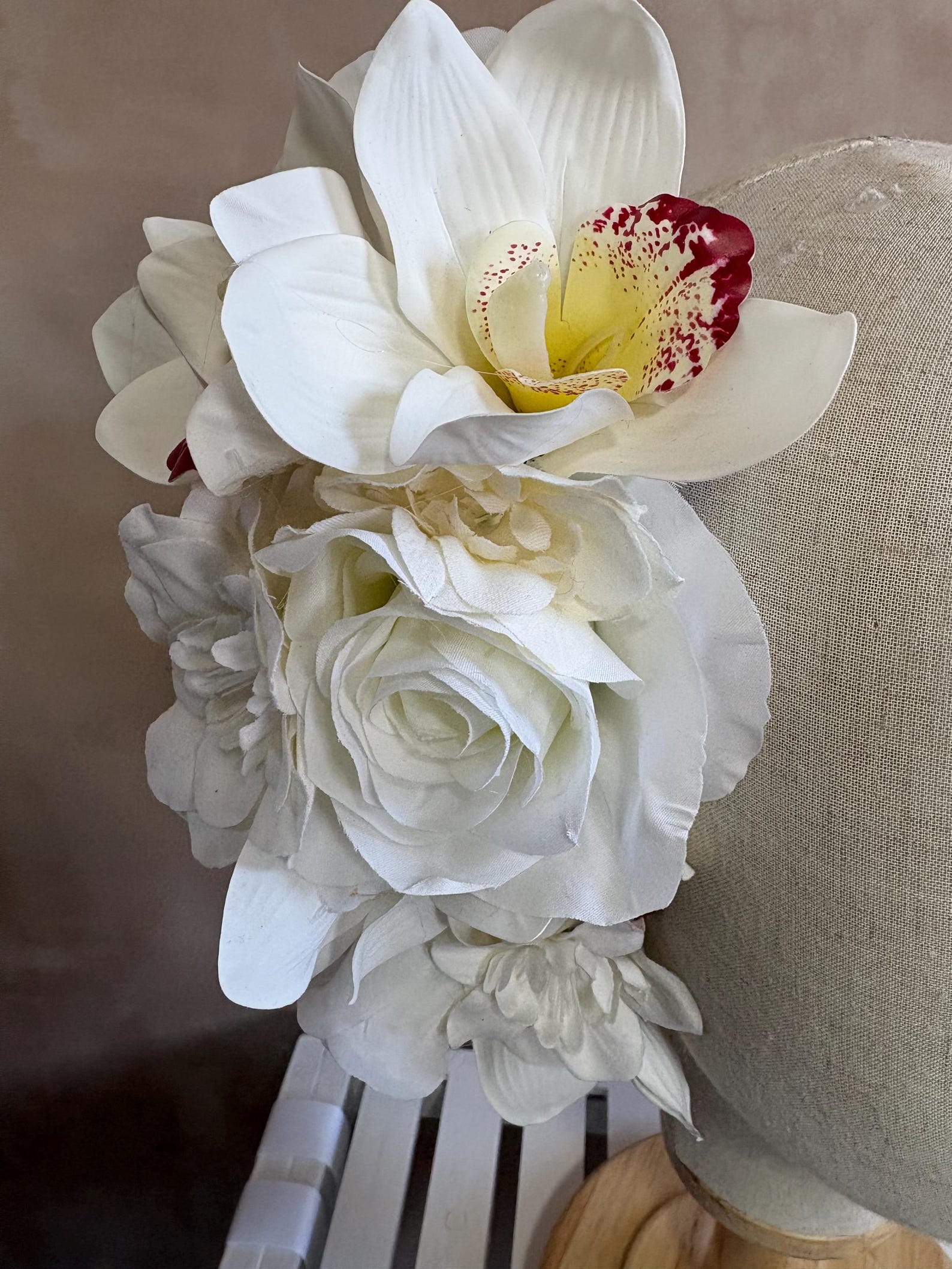 Large White Mixed Flower Pin up Bridal Cascade Hair Flower Clip - Etsy