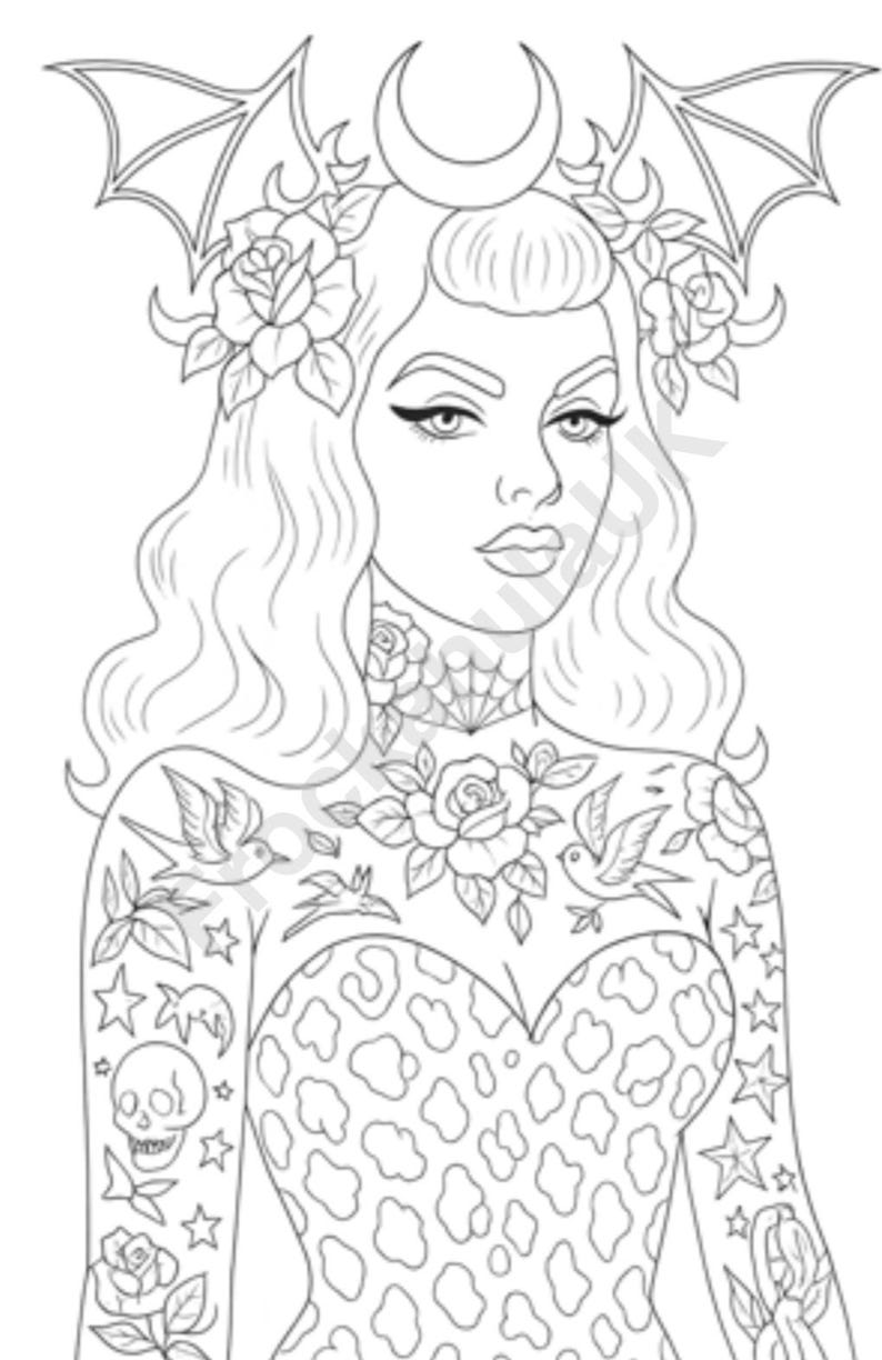 Downloadable Mindful Halloween Inspired Pin up Colouring Pages Set of 4 ...