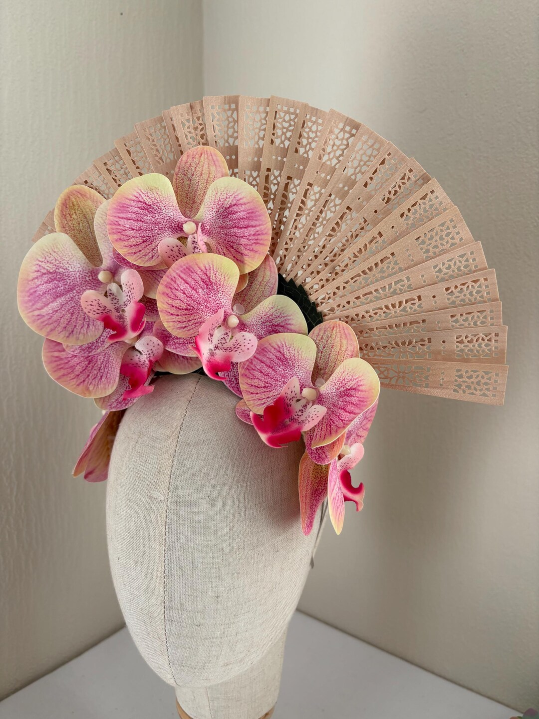 Large Pin up Burlesque Headpiece With Orchids - Etsy
