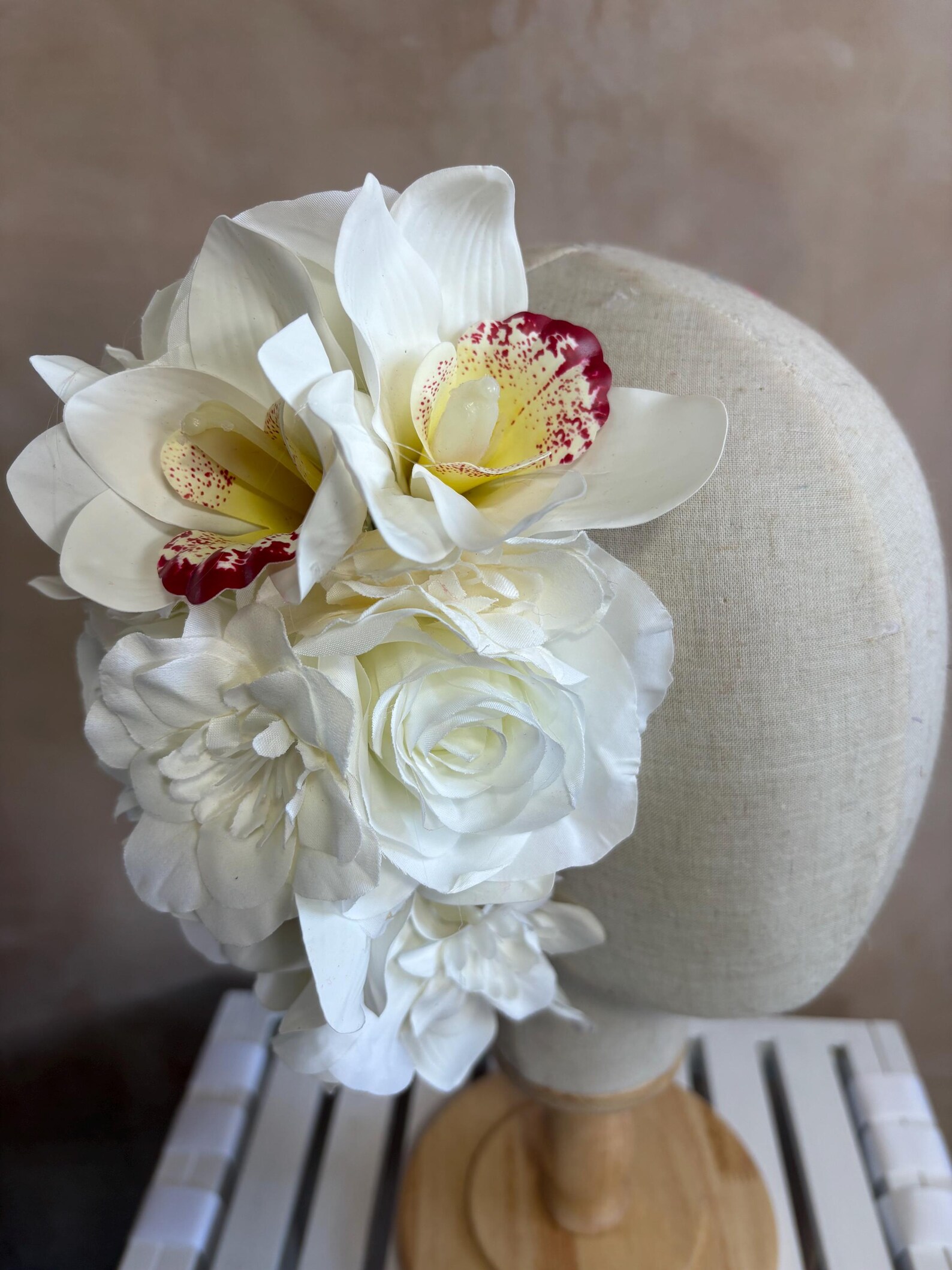 Large White Mixed Flower Pin up Bridal Cascade Hair Flower Clip - Etsy