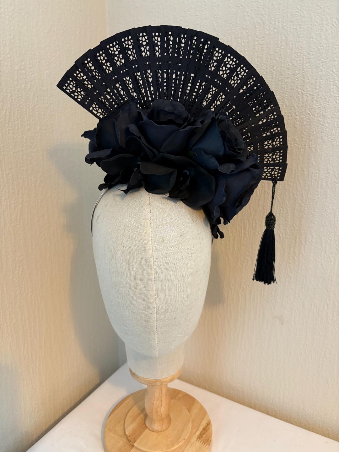 Black Fan Burlesque Costume Headpiece - Etsy