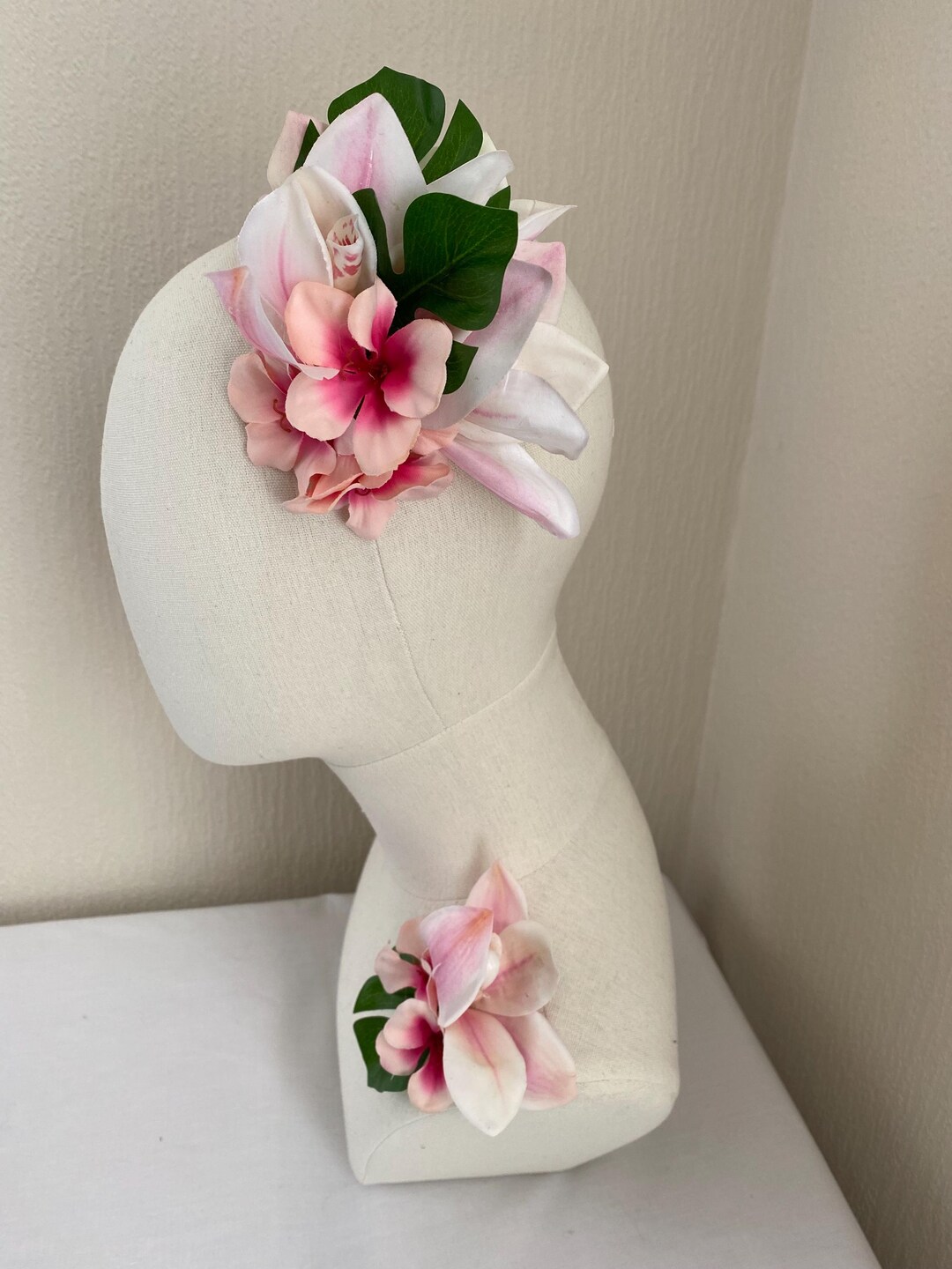 Tropical Tiki Style Pin up Hair Flower and Matching Clothes Pin - Etsy