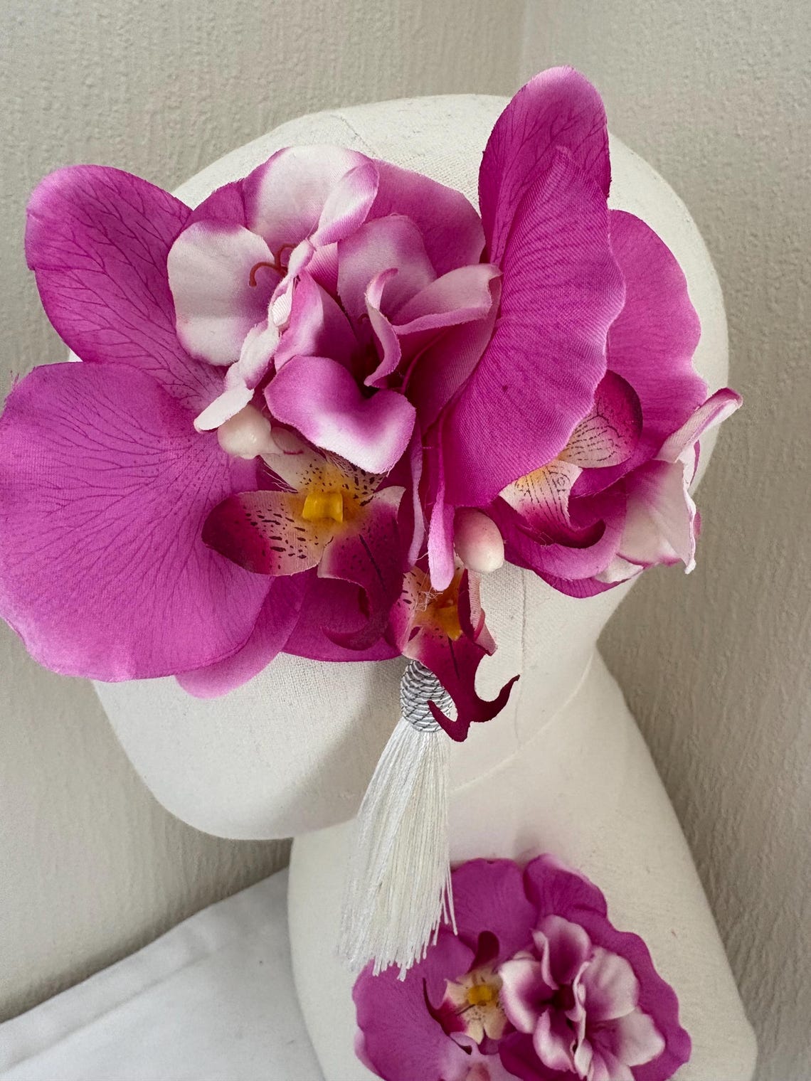 Set of Two Orchid Pin up Modern Vintage Hair Flowers or Hair Flower and ...