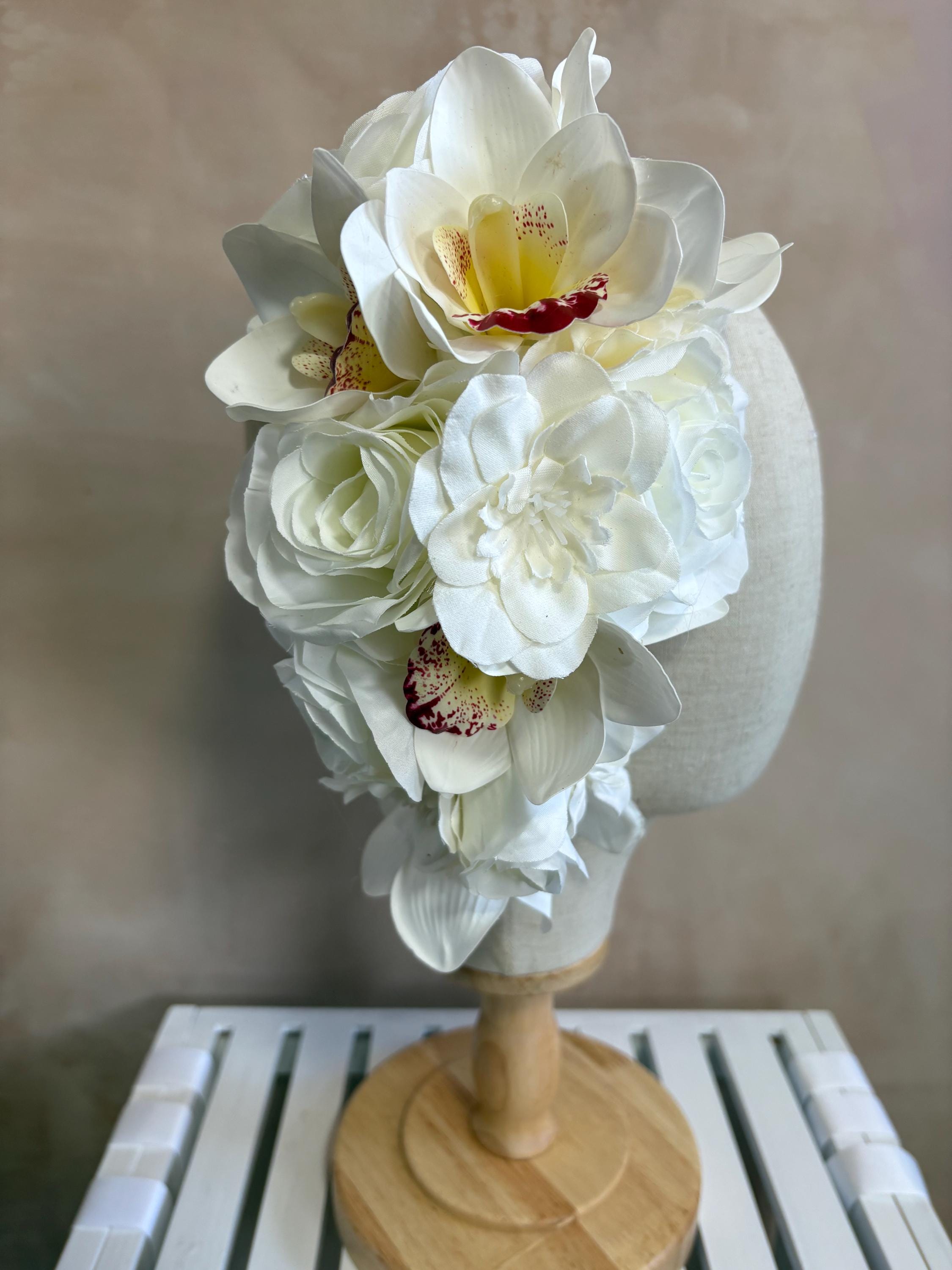 Large White Mixed Flower Pin up Bridal Cascade Hair Flower Clip - Etsy
