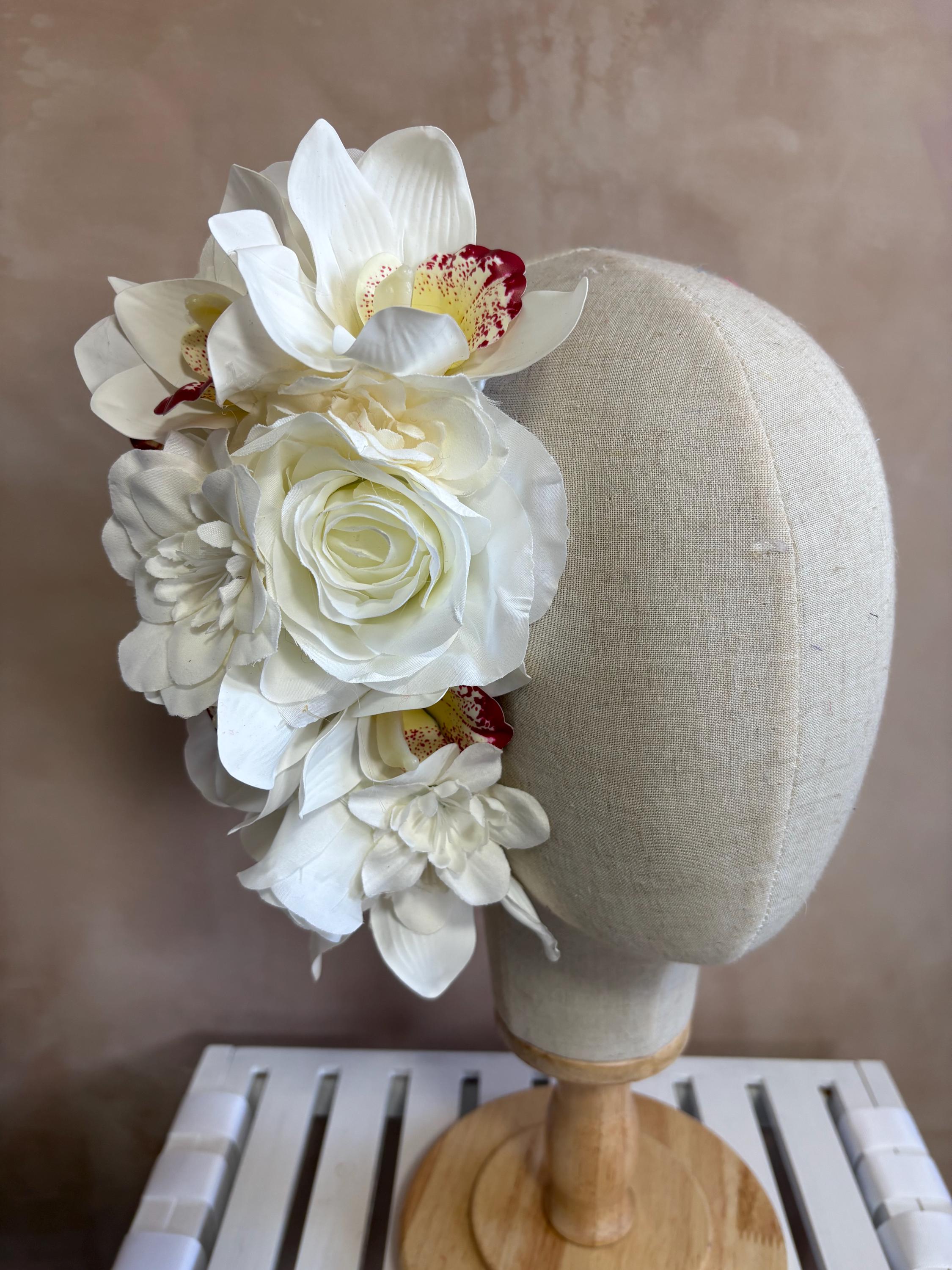 Large White Mixed Flower Pin up Bridal Cascade Hair Flower Clip - Etsy