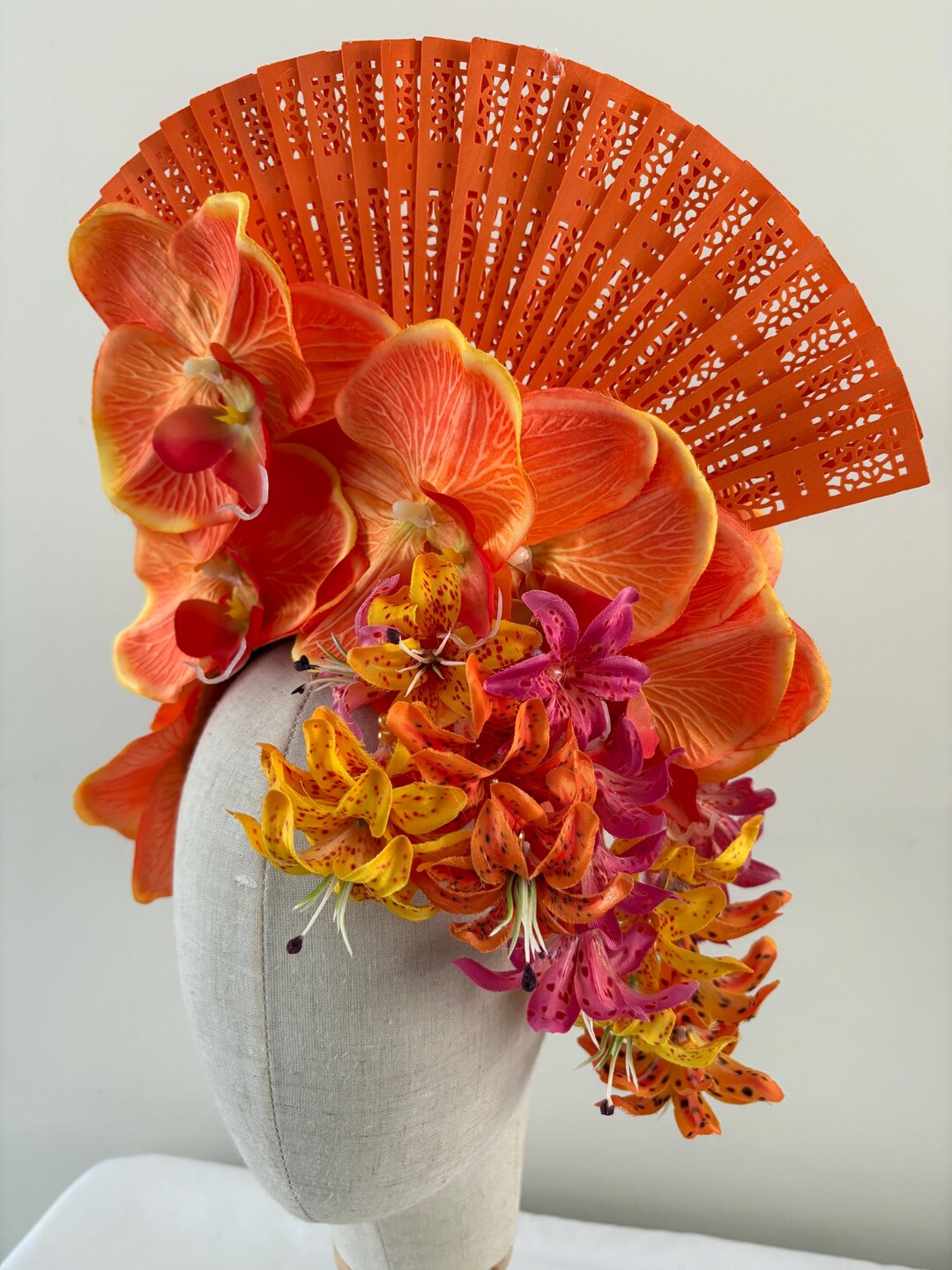 Large Pin up Burlesque Orchid Headpiece Hair Flowers - Etsy