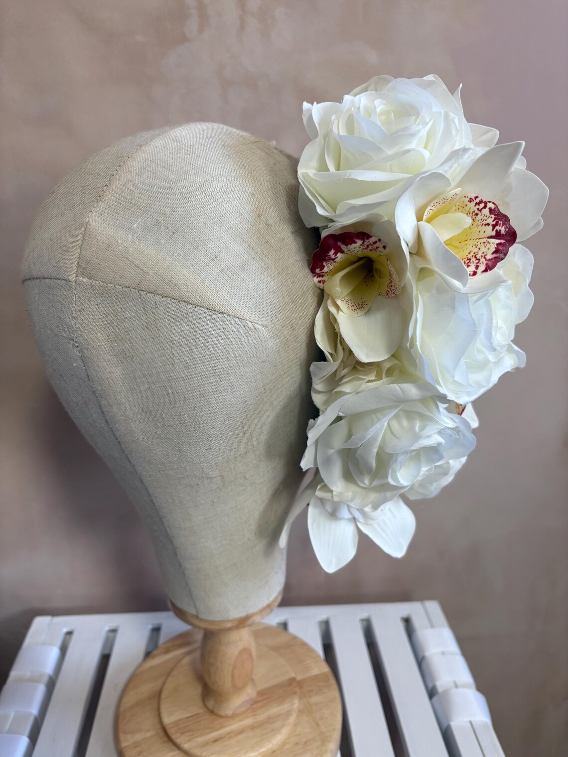 Large White Mixed Flower Pin up Bridal Cascade Hair Flower Clip - Etsy
