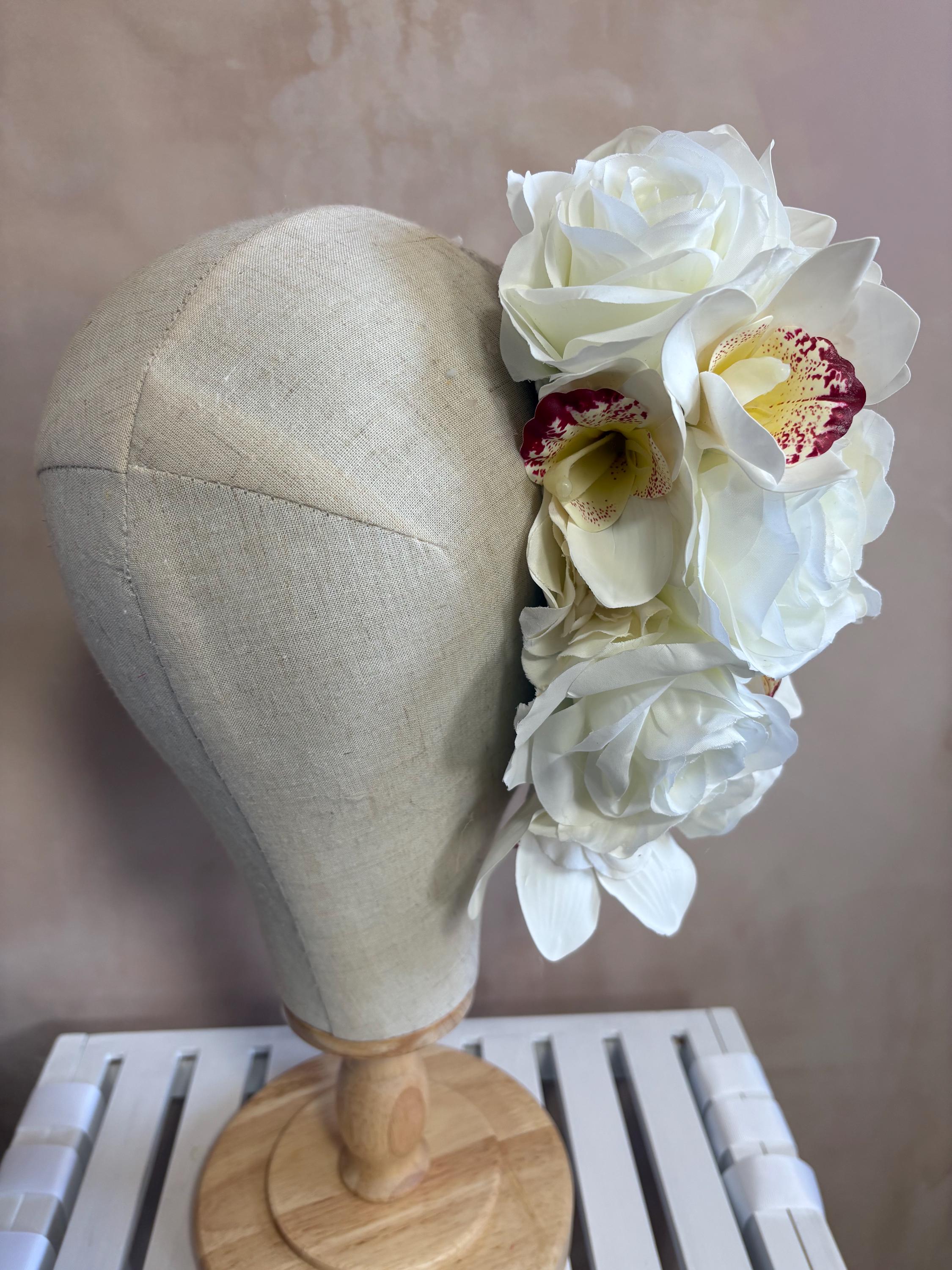 Large White Mixed Flower Pin up Bridal Cascade Hair Flower Clip - Etsy
