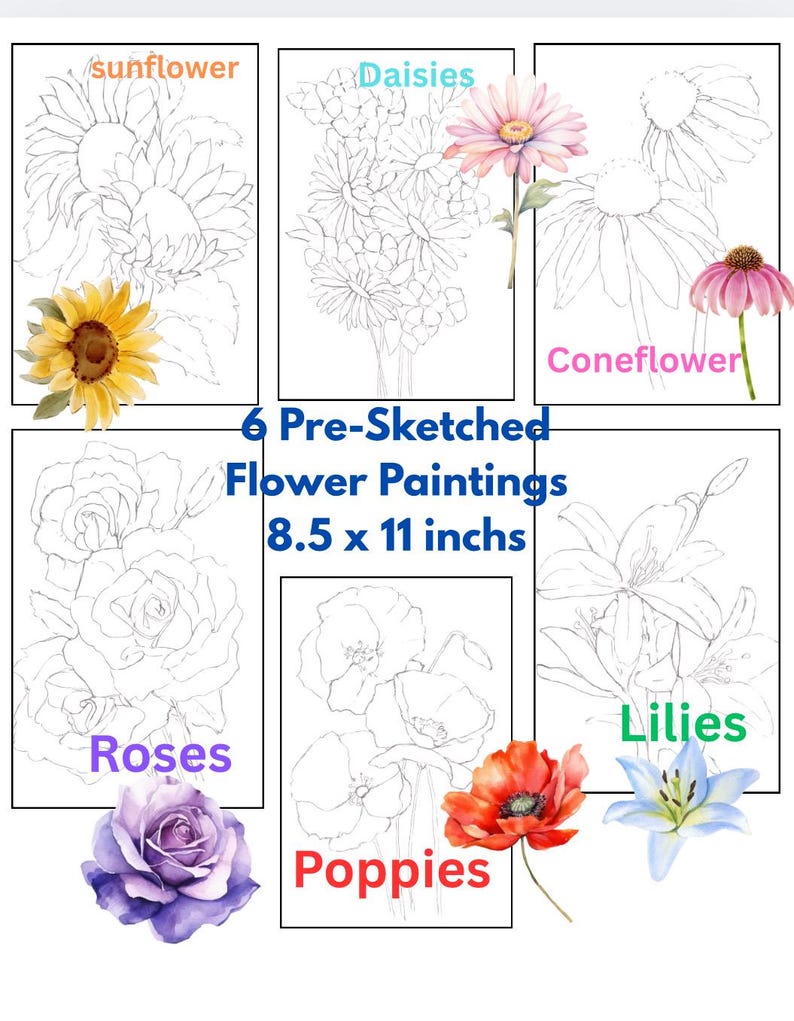 Painting Kit, Watercolor Flower Painting Kit for Beginners, Learn to ...