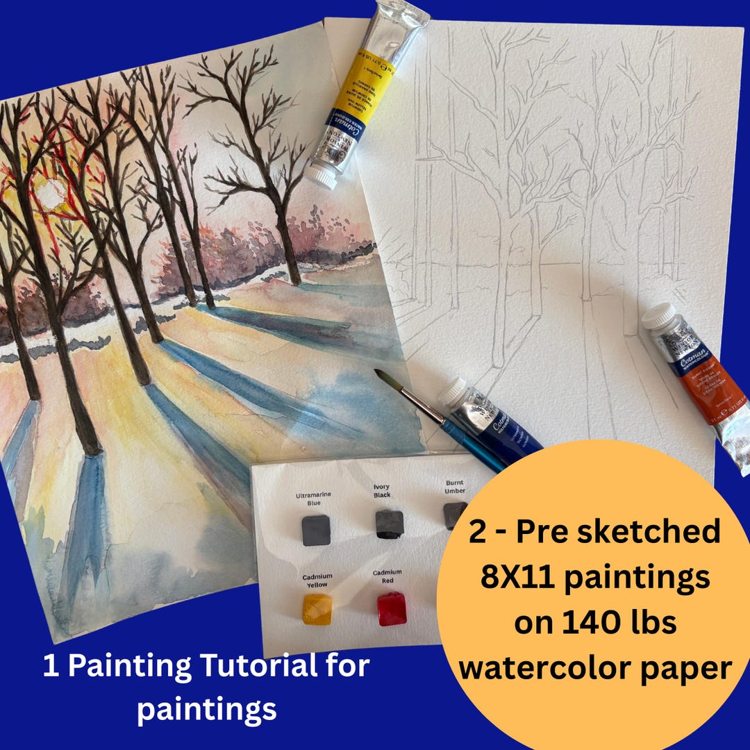 Paint Kit Lesson, Beginner Watercolor Paint Kit With Video, Learn to ...
