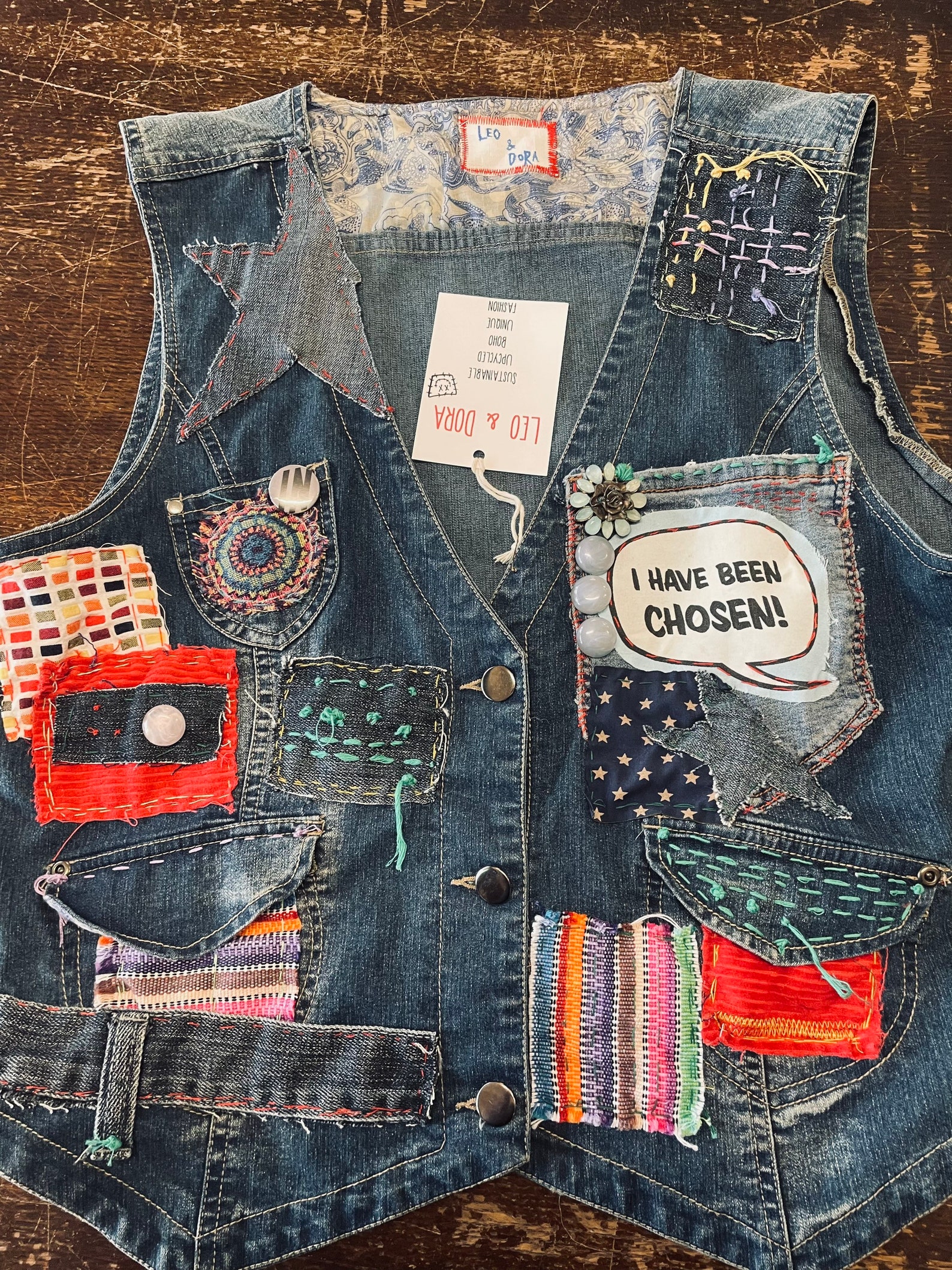 Upcycled Denim Vest - Etsy