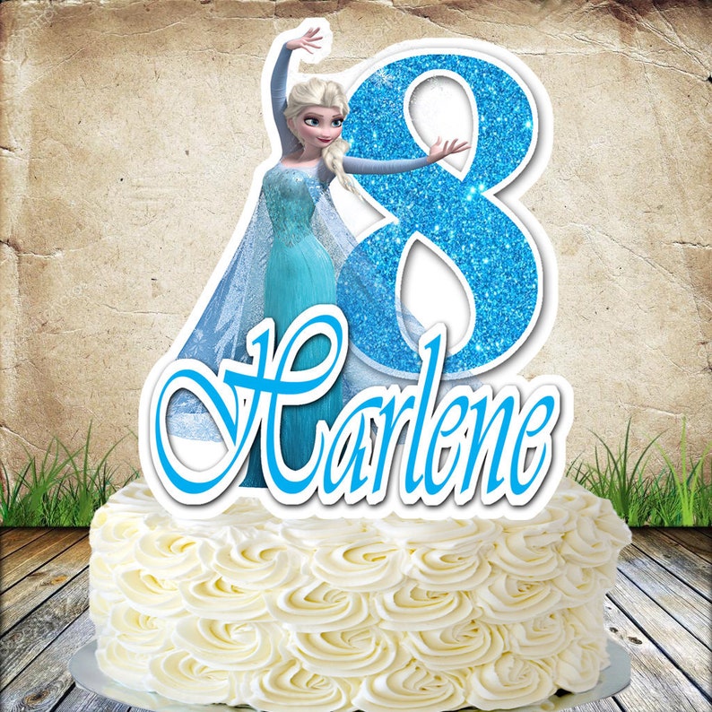 Frozen Elsa Cake Topper PERSONALIZED | Etsy