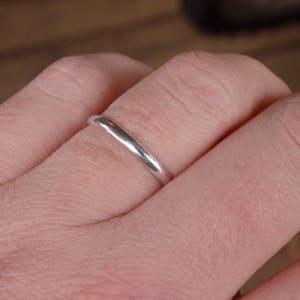 2 Mm Wide Sterling Silver Half Round Ring Band, Stacking Band ...