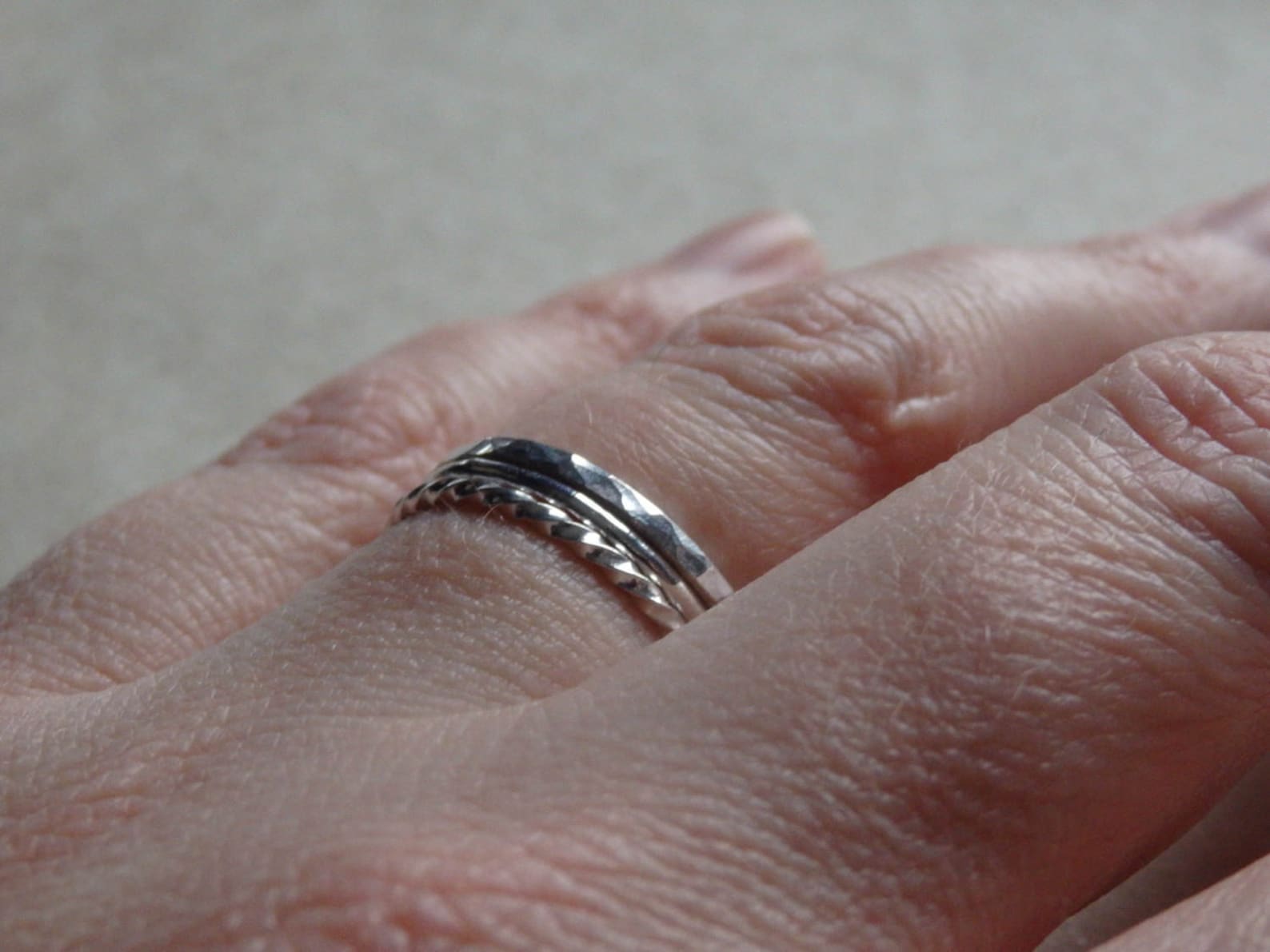 Sterling Silver Stacking Rings Three Ring Band Set - Etsy