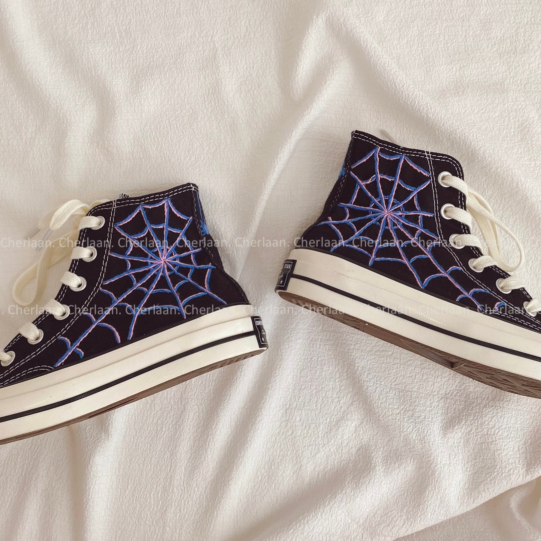 Embroidery Spider Web Converse Chuck Taylor High Top Custom Handmade ...