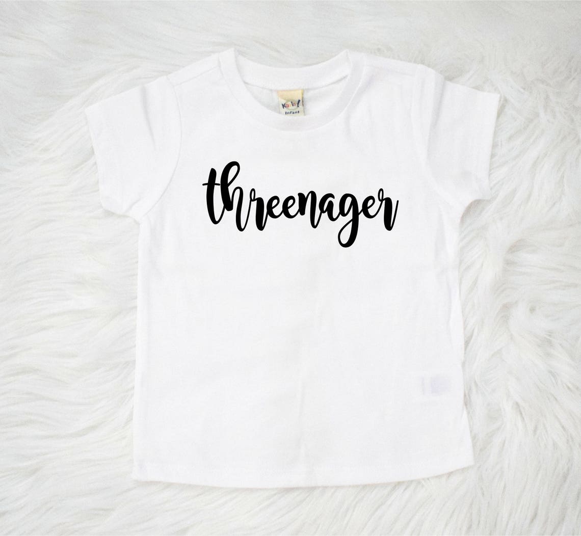 Threenager Girls 3rd Birthday T-shirt, 3rd Birthday Girls, Shirts for 3 ...