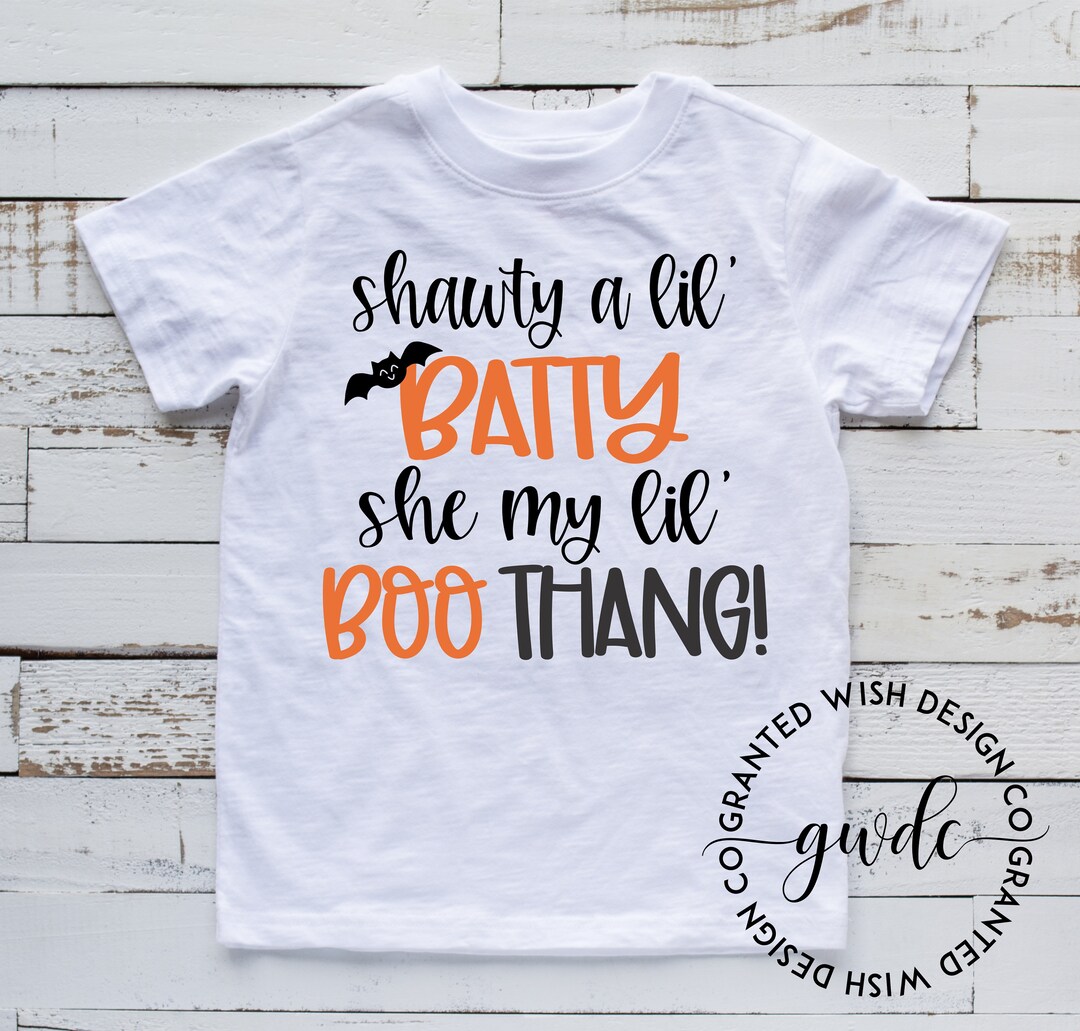 Shawty A Lil Batty Girls Halloween Shirt, Fall Shirts for Girls, She My ...