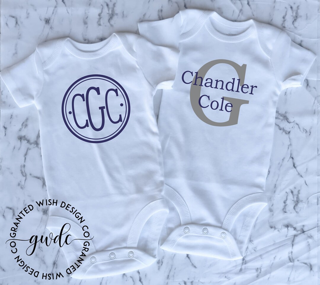 Boys Monogrammed Shirt, Monogrammed Baby Shower Baby Bodysuit Gift Set ...